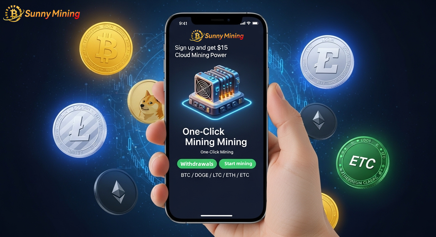 SunnyMining Launches New Free Mobile Cloud Mining App for Easy One-Click BTC, DOGE, and LTC Mining
